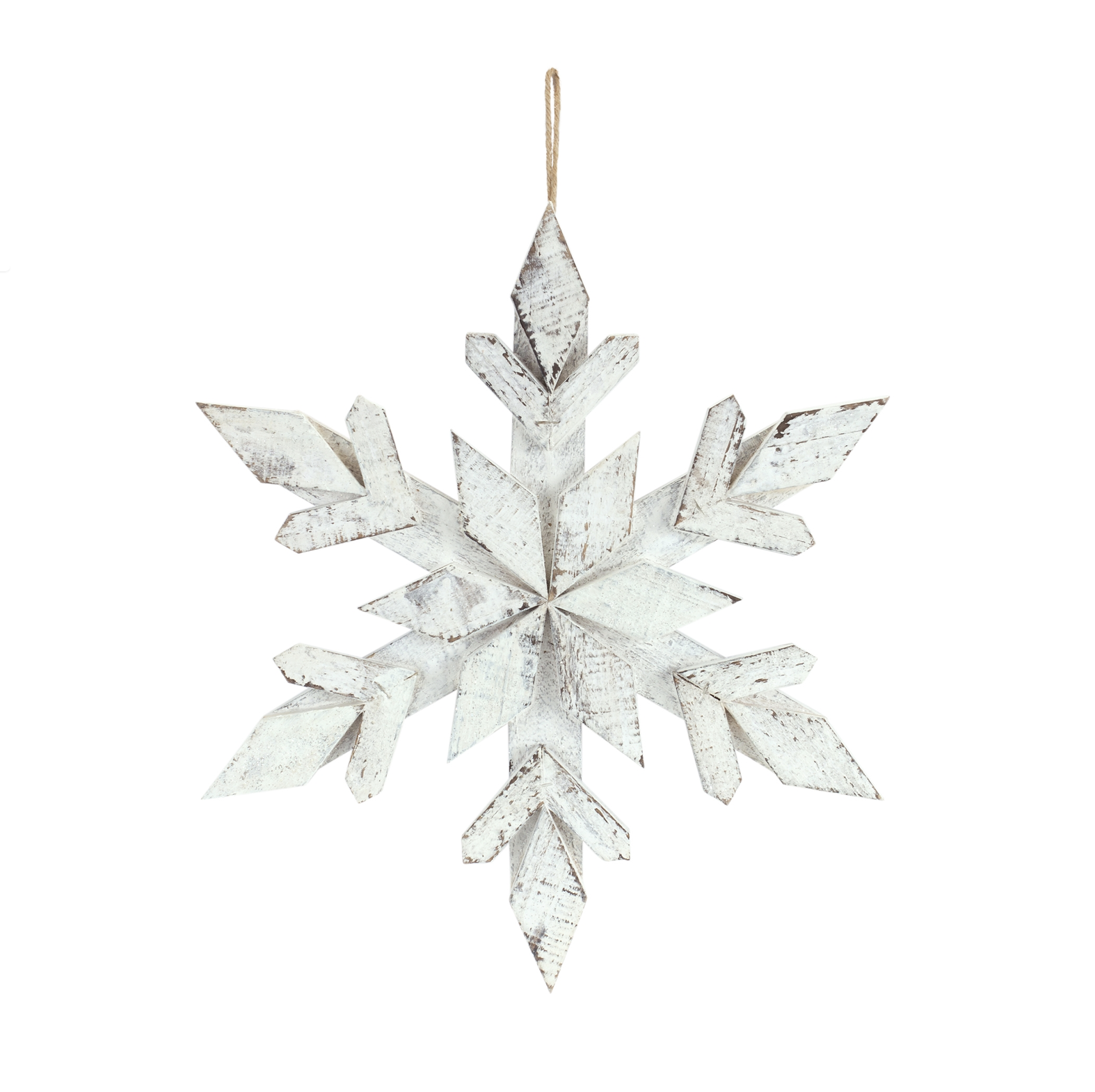Cutout Ornament Whitewash snowflake